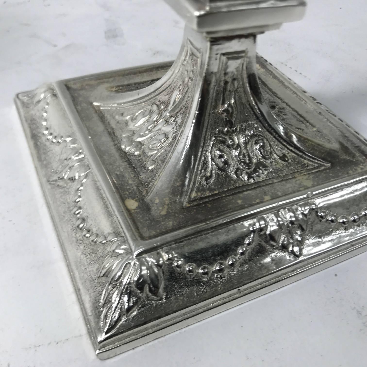 Pair of Victorian English Lyre Candlesticks in Cast circa 1870 at 1stDibs