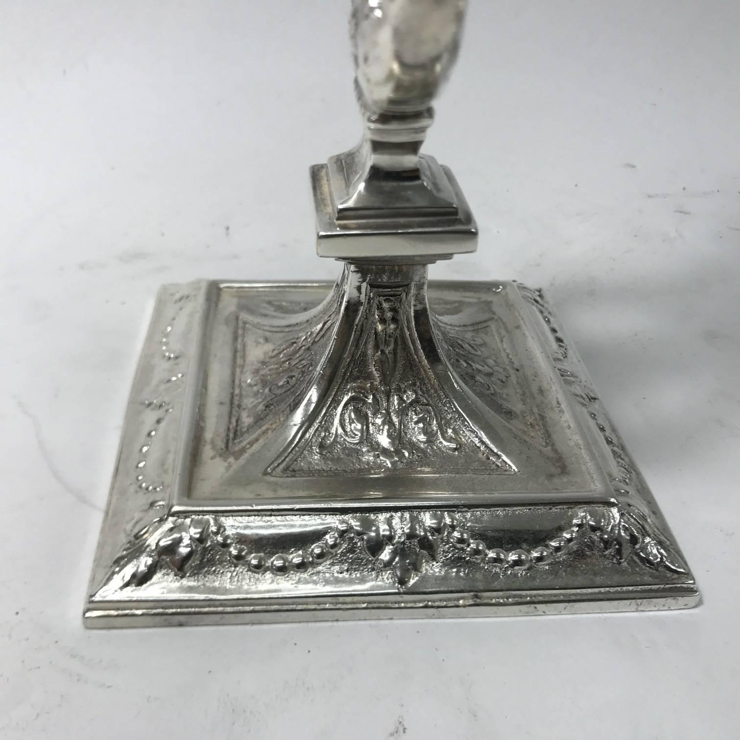 Pair of Victorian English Lyre Candlesticks in Cast circa 1870 at 1stDibs