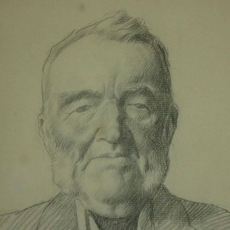 Antique Scottish Pencil Drawing by Sir Wm. Strang "Portrait of an ...