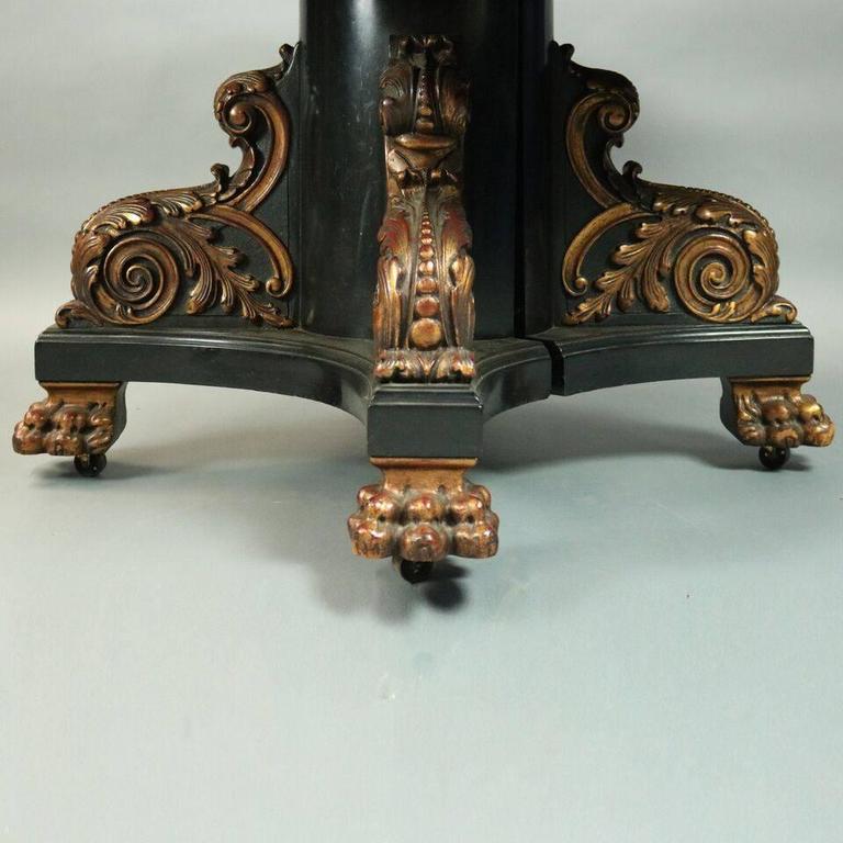 Antique Oversized Carved Mahogany Horner Bros, Dining Table with Six ...