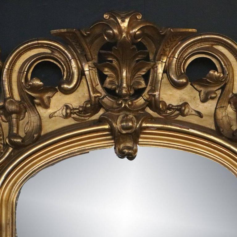 Oversized Antique French Rococo 1st Finish Gold Gilt and Marble Pier ...
