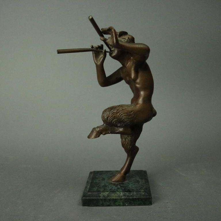 Antique French Bronze Sculpture of Pan on Marble C. Michel "Clodion ...