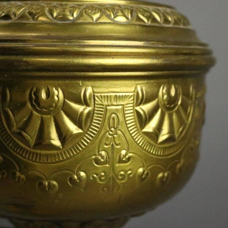 Antique Miller Lamp Co. Embossed Brass Student Lamp, circa 1880 at ...
