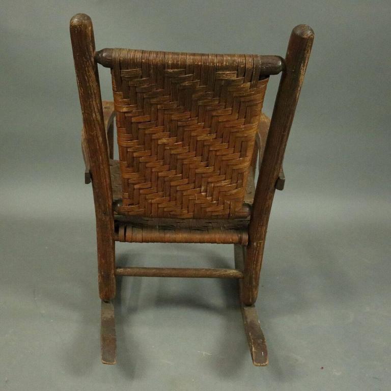 Antique Old Hickory Adirondack Style Child's Rocker, circa 1920 at 1stDibs