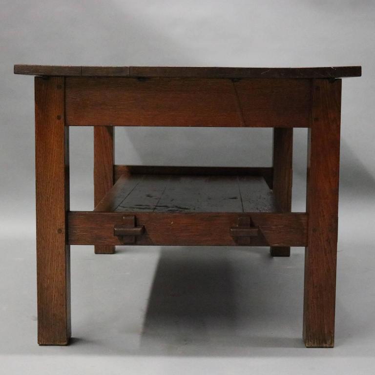 Antique Arts and Crafts Gustav Stickley Mission Oak Library Table ...