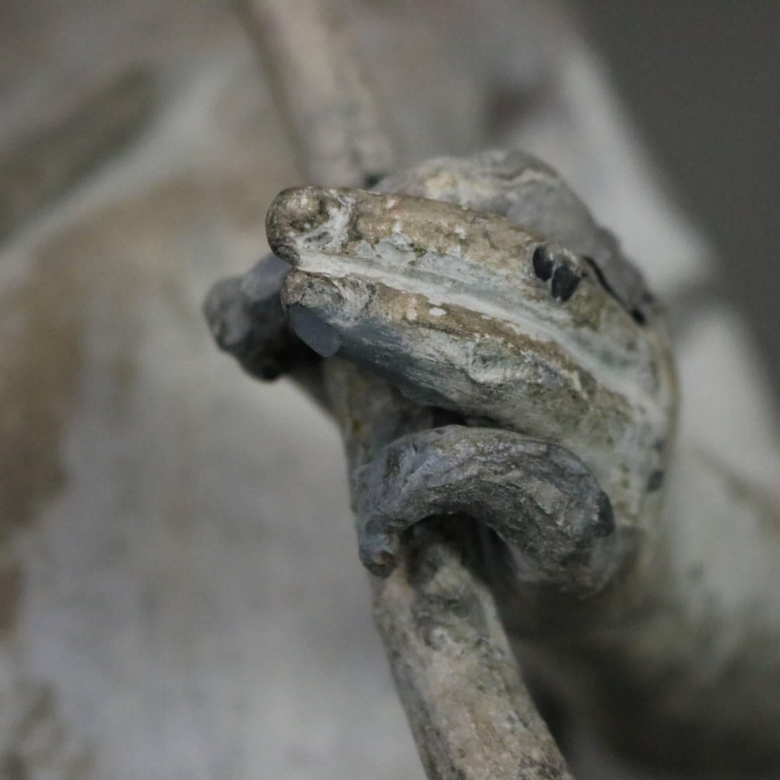 Pair of Antique French Lead Garden Fountain Figures of Classical Pan ...