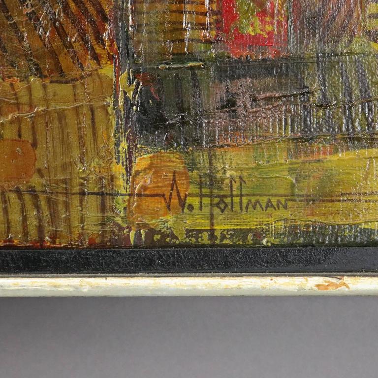 Abstract Expressionist Oil on Canvas Landscape Painting Signed W ...