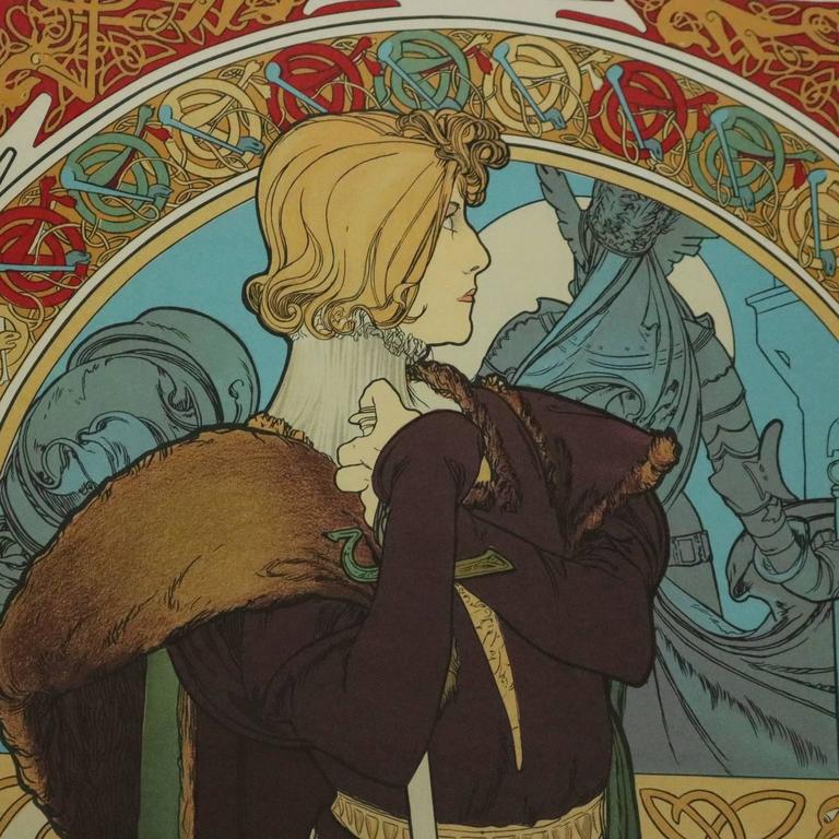 Alphonse Mucha Lithograph "Hamlet" with Sarah Bernhardt Theater Poster ...