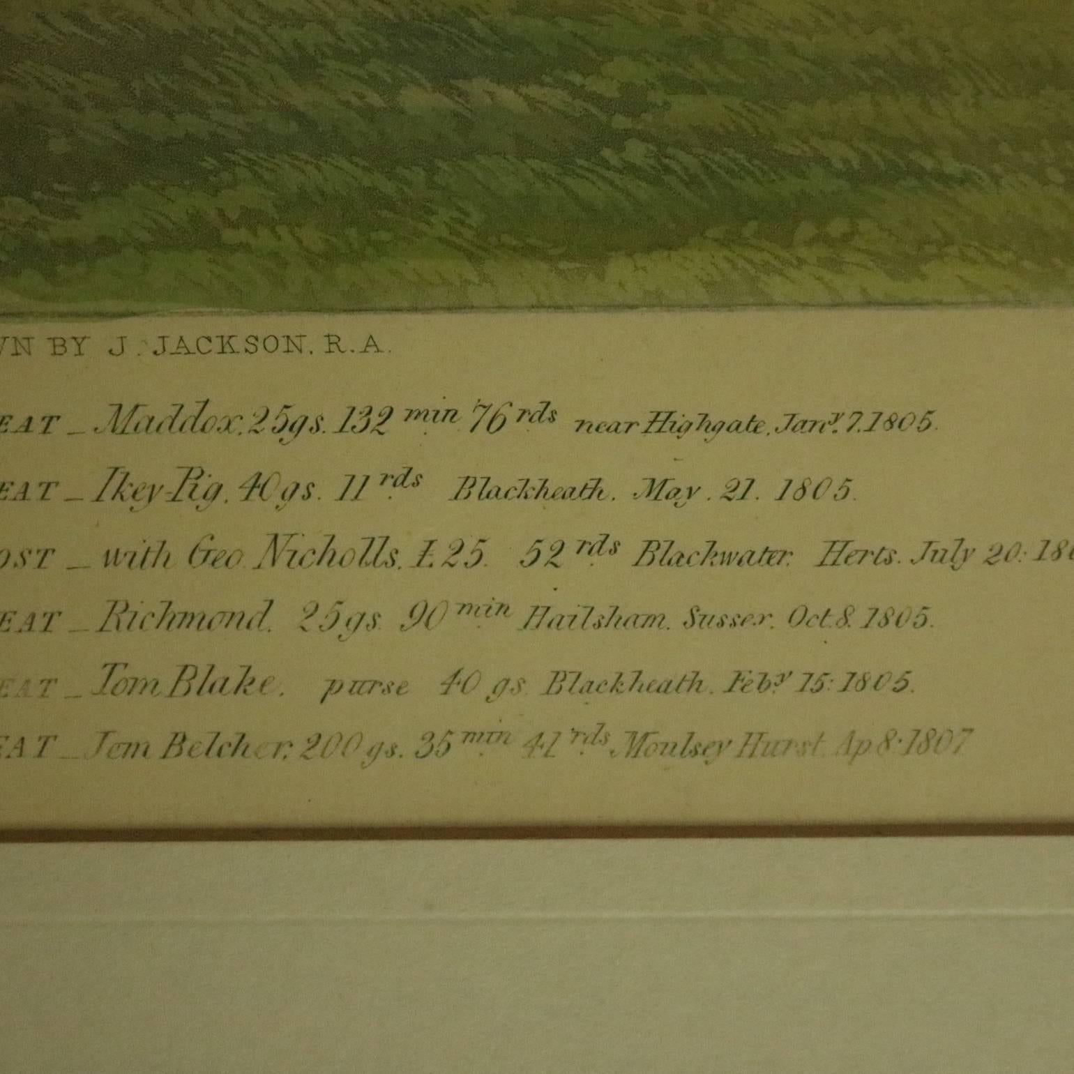 Antique English Regency Boxing Portrait "Tom Cribb, Champion of England ...