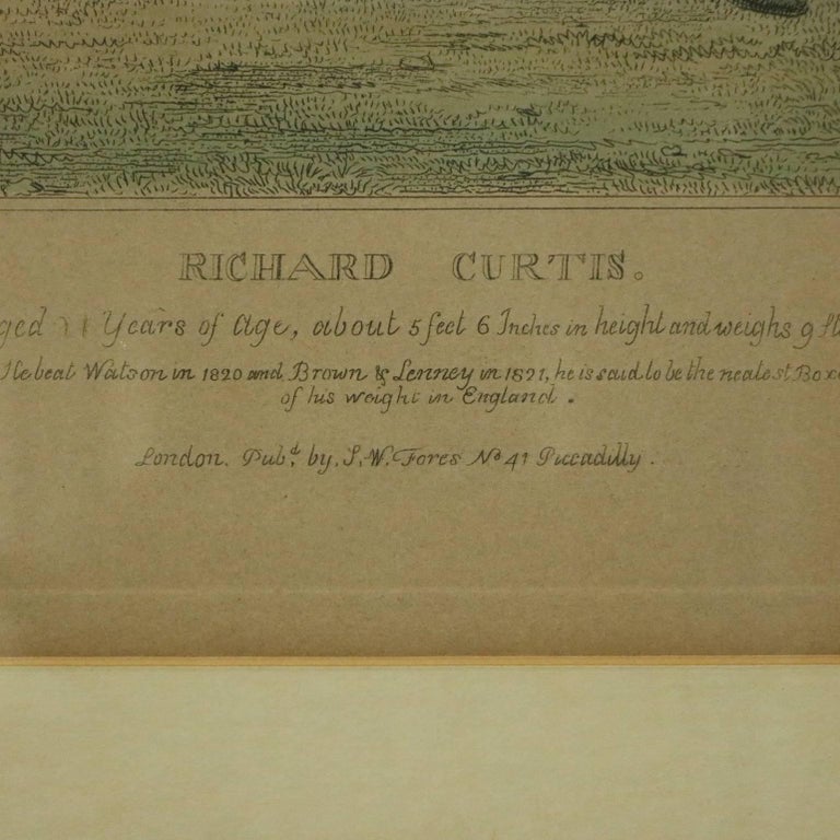 English Regency Boxing Portrait Etching Print of Richard Curtis, circa ...