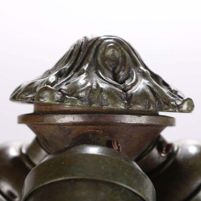 Antique Gorham Art Nouveau Mosaic Leaded Stained Glass Lamp, Rose and ...