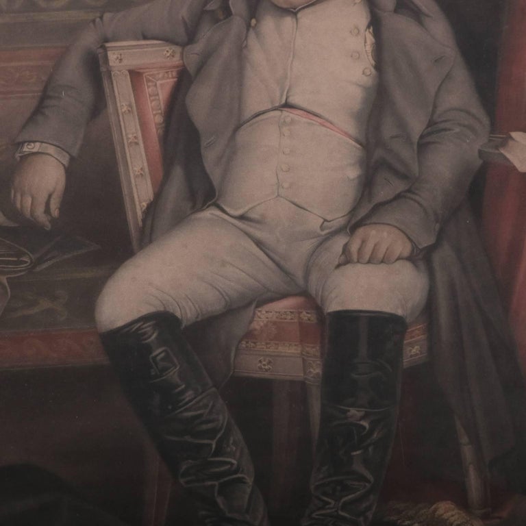 Antique Lithograph of Napoleon Bonaparte at Fontainebleau after ...