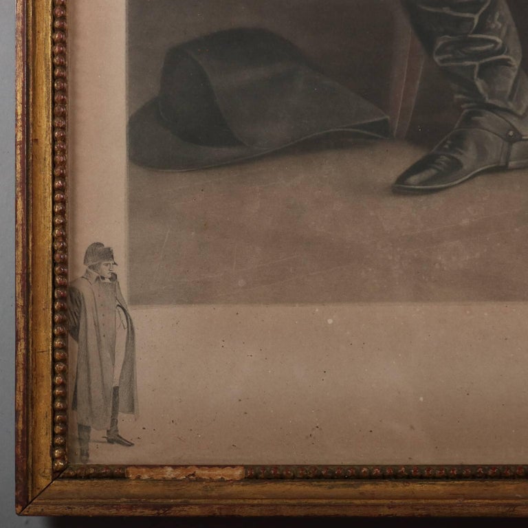 Antique Lithograph of Napoleon Bonaparte at Fontainebleau after ...