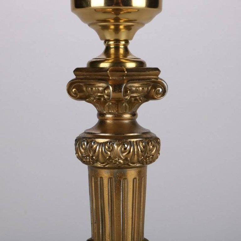 Antique Brass Gone with the Wind Table Lamp with Hand-Painted Globe at ...