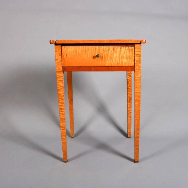 Antique Tiger Maple and Cherry Hepplewhite Single Drawer End Stand ...