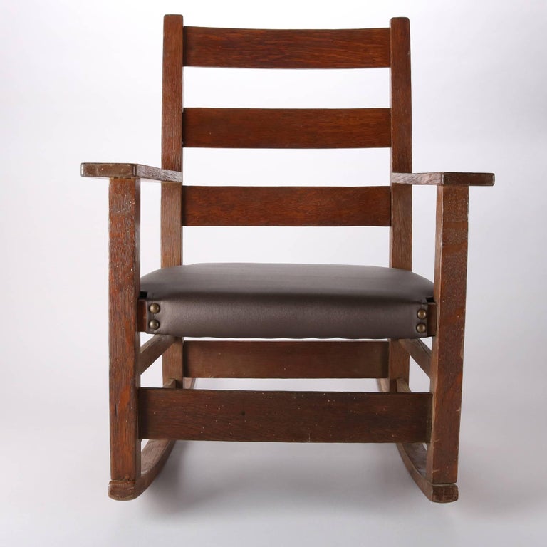 Antique Gustav Stickley Arts and Crafts Mission Oak Child's Rocker ...
