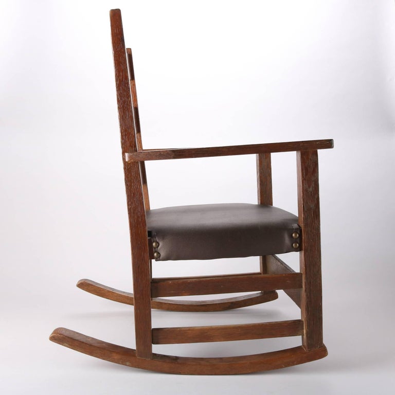 Antique Gustav Stickley Arts and Crafts Mission Oak Child's Rocker ...