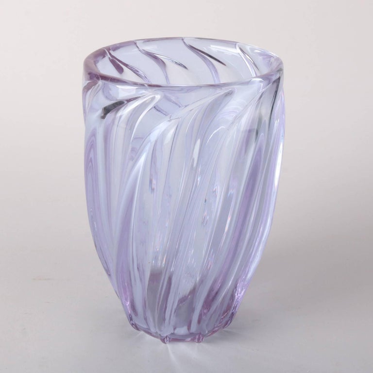 Antique French Baccarat School Lead Crystal Vase, Sky Blue, 20th ...