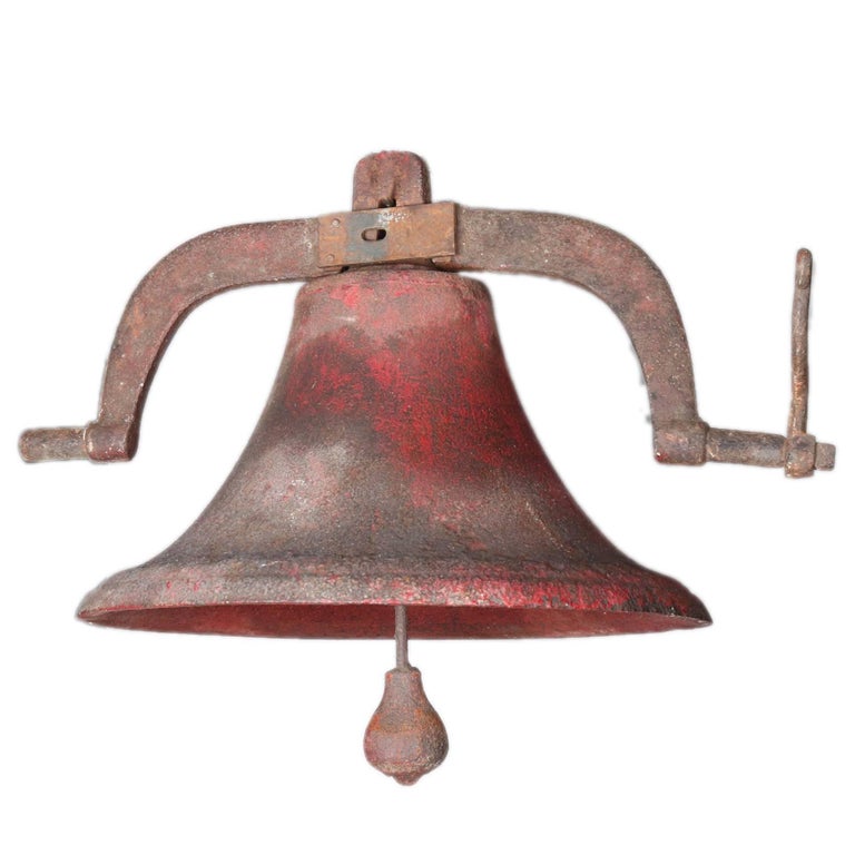 Early Antique Cast Iron School Bell by B.C. Taylor, Dayton, Ohio, 19th ...
