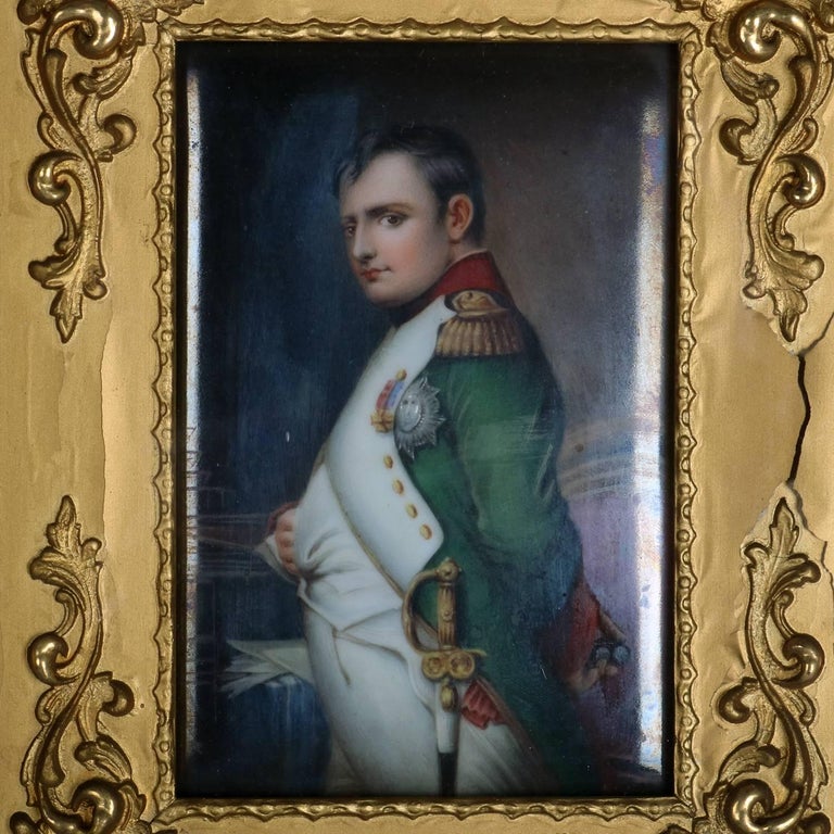 Antique KPM School Painted Porcelain Plaque Portrait of Napoleon, 19th ...