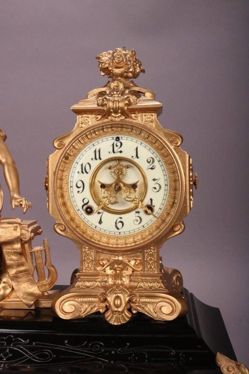 Antique Ansonia Bronzed Classical Figural Mantel Clock, circa 1880 at ...