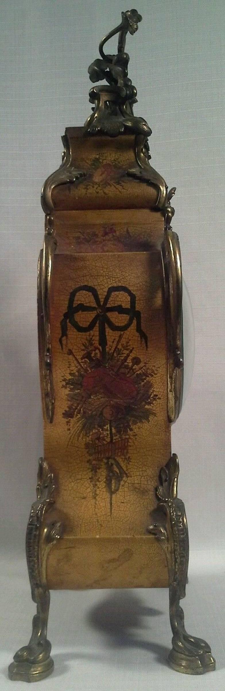 Antique Louis XIV Vernis Martin Mantel Clock, circa 1880 at 1stDibs