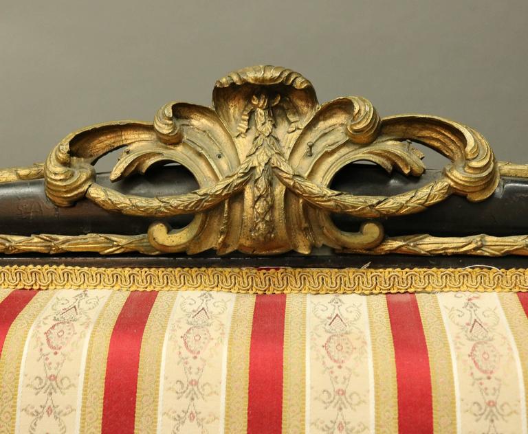 Antique French Louis XIV Style Ebonized and Ormolu Sofa Settee, circa ...