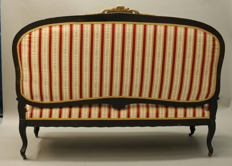 Antique French Louis XIV Style Ebonized and Ormolu Sofa Settee, circa ...