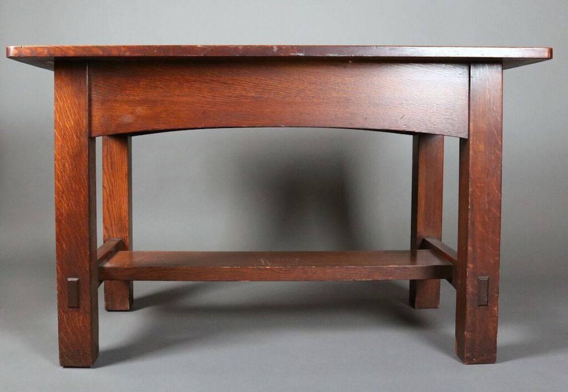 Arts and Crafts Mission Oak Desk or Table by Limbert, Early 20th ...