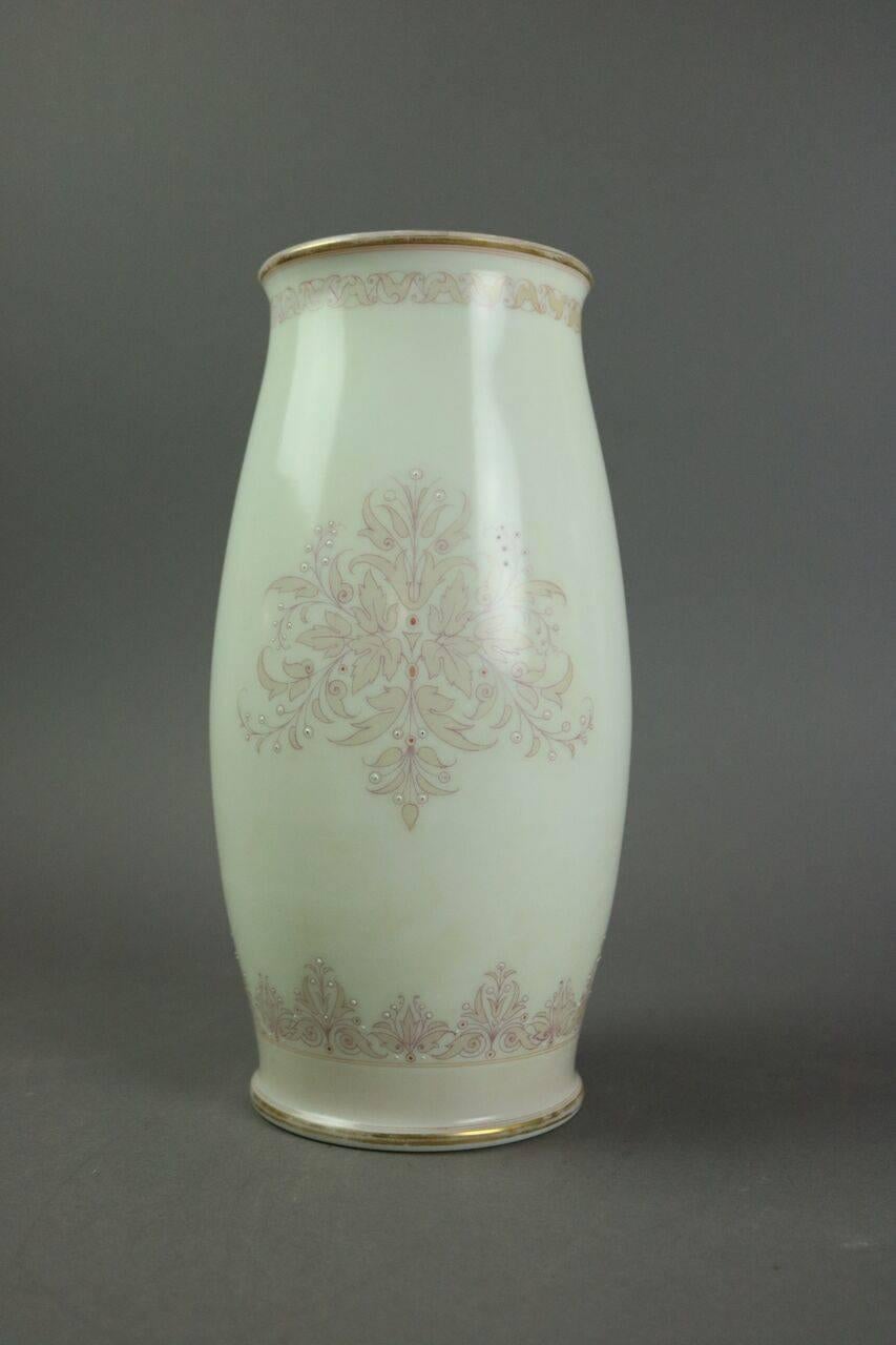 Antique Baccarat School Opaline Portrait Vase Hand Painted by Joseph ...