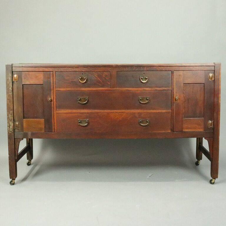 Antique Arts and Crafts Stickley Bros. Mission Oak Sideboard, circa ...