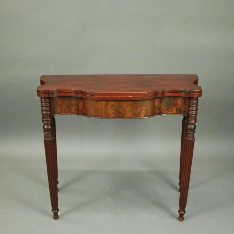 Antique Sheraton McIntyre School Flame Mahogany Game Table, circa 1820 ...