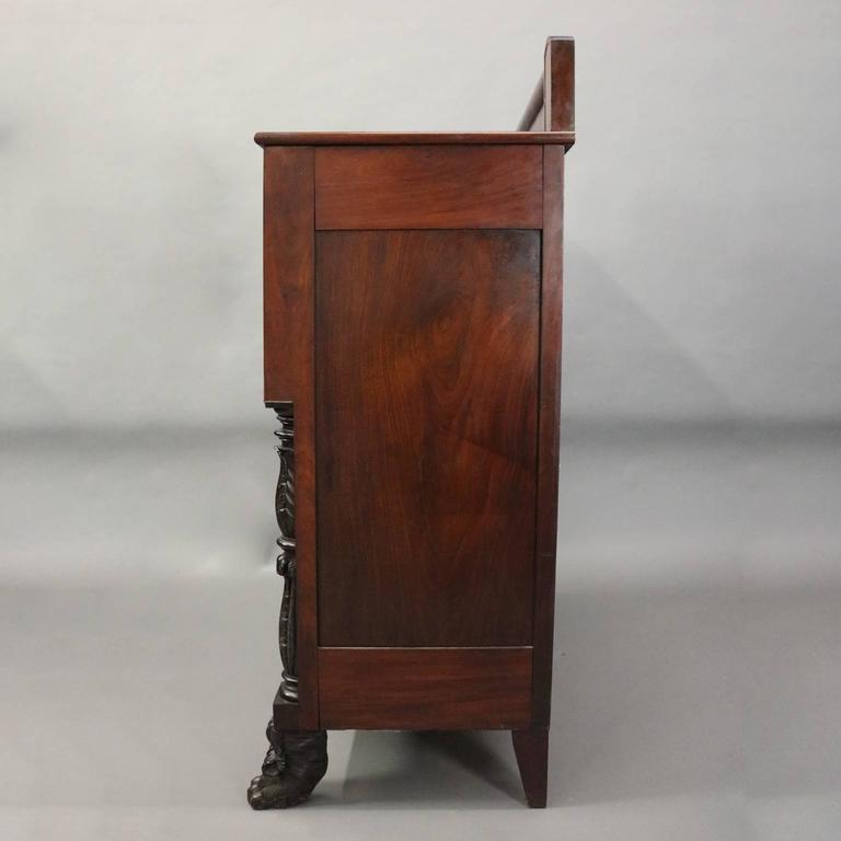 Antique Carved Flame Mahogany Jackson Press Sideboard or Linen Press ...