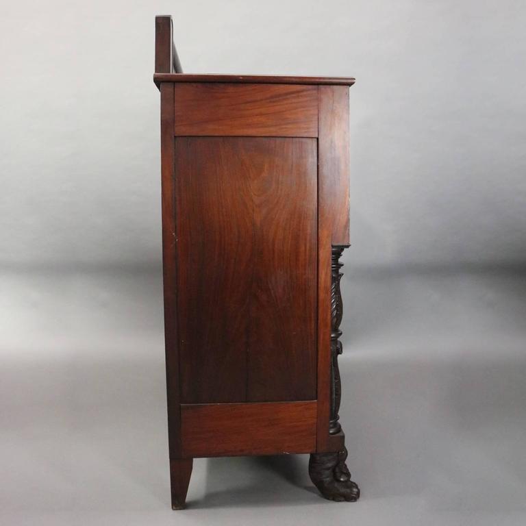 Antique Carved Flame Mahogany Jackson Press Sideboard or Linen Press ...