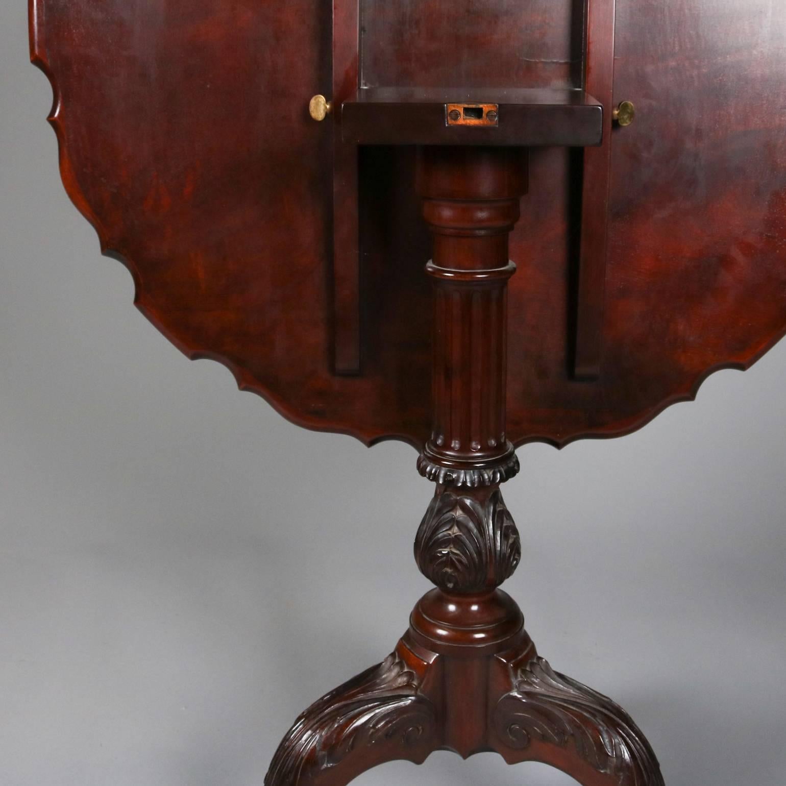 Antique American Chippendale Carved Mahogany Pie Crust Tilt-Top Table ...