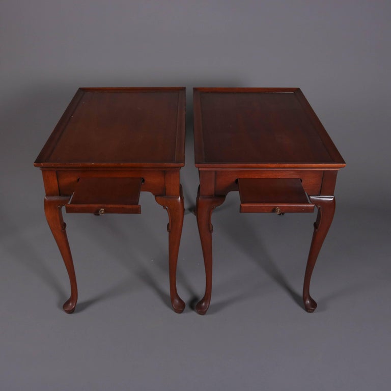 Pair of Queen Anne Style Kittinger School Mahogany Tea Tables with ...