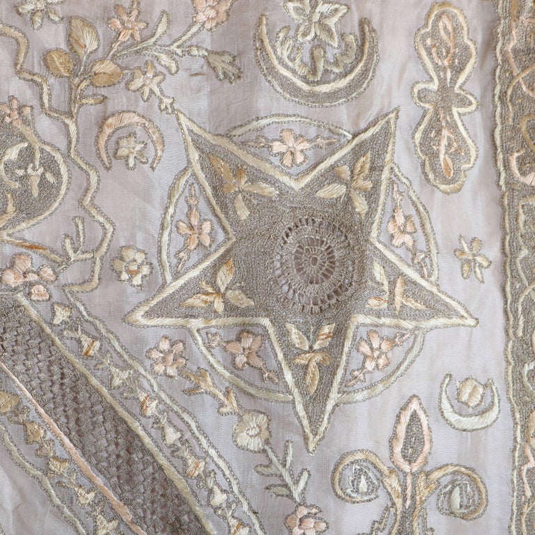 Antique Syrian Persian Embroidered Silk Prayer Niche Wall Tapestry ...