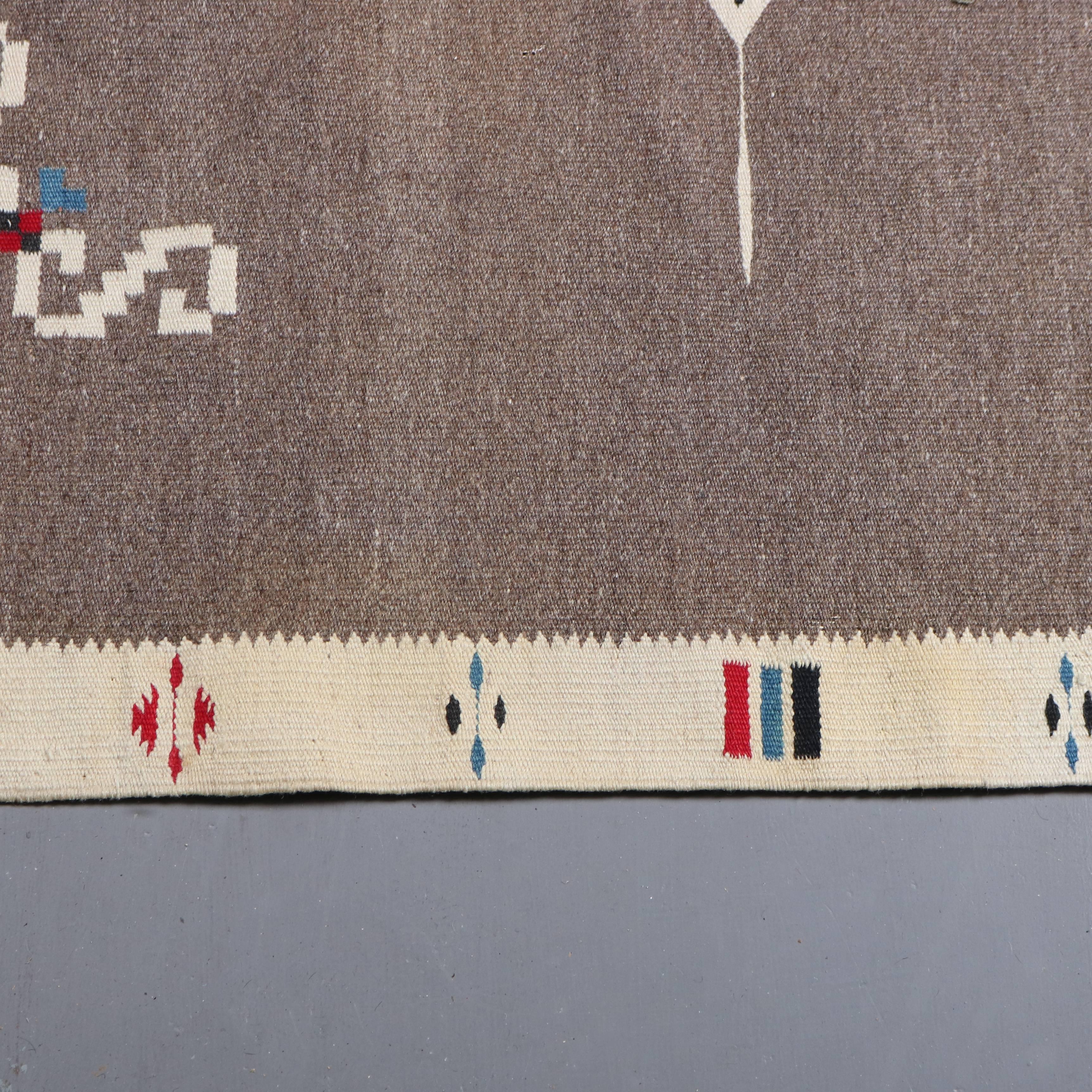Antique Southwest Indian Saltillo Serape Blanket/Rug with Tribal Motif ...