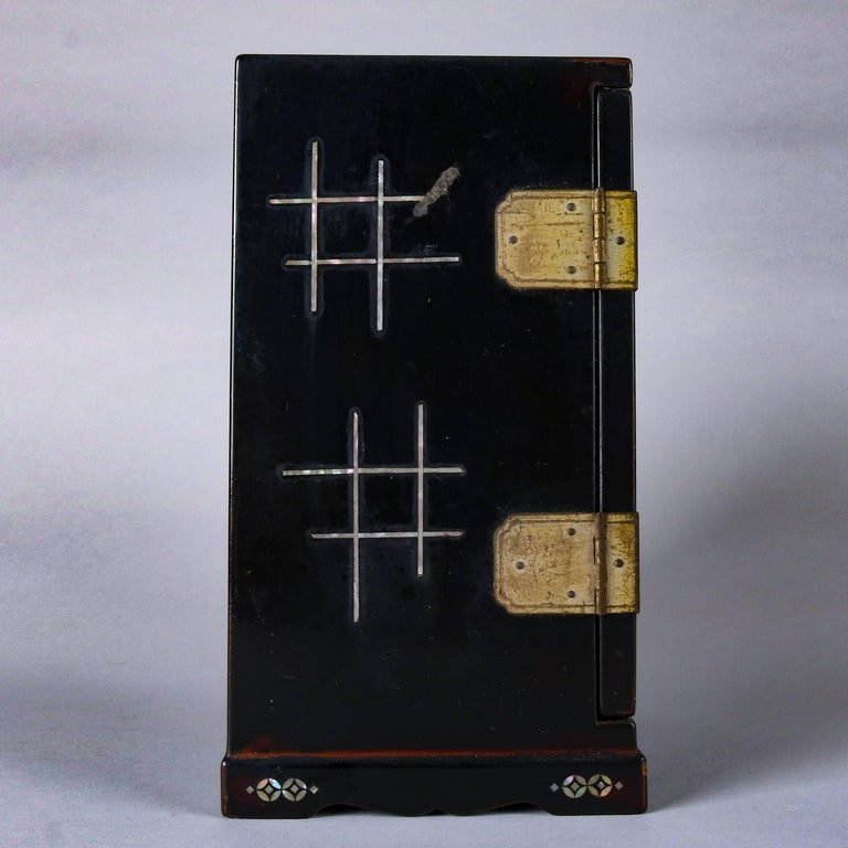 Japanese Mother-of-Pearl Inlaid and Ebonized Musical Jewelry Box, 20th ...