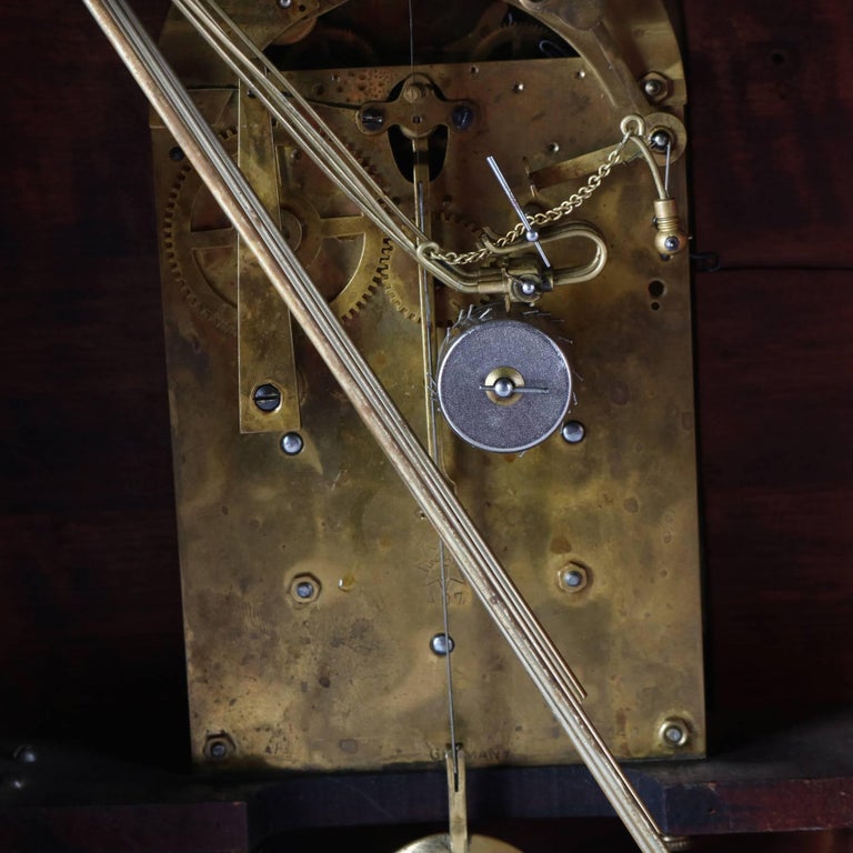 Antique German Bracket Clock by Junghans with Carved Mahogany Case, A07 ...