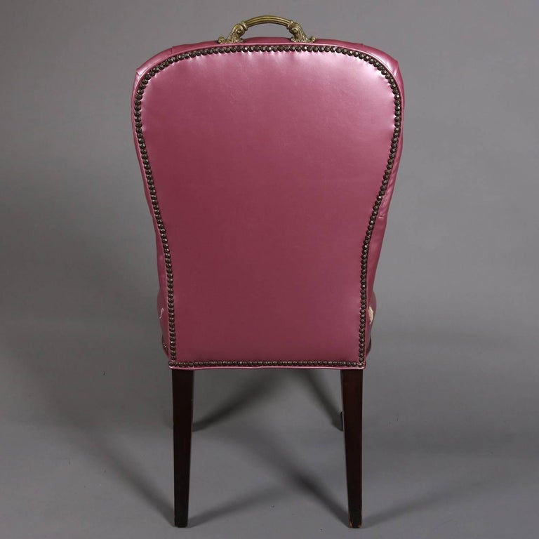 Set of Four Hollywood Regency Tufted Fuschia Upholstered Side Chairs at ...