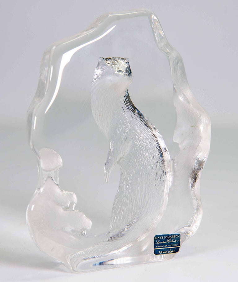 Crystal Otter Made by Mats Jonasson, Sweden at 1stDibs