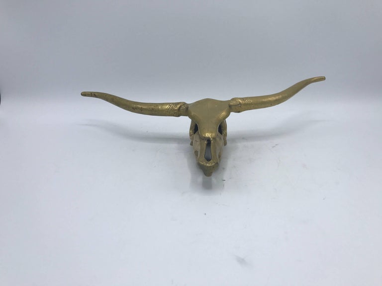 1960s Brass Cow Skull Wall Hanging Sculpture at 1stDibs