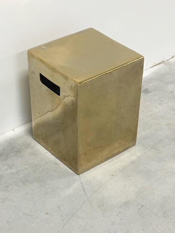 Modern Gold Stool Side Table at 1stDibs