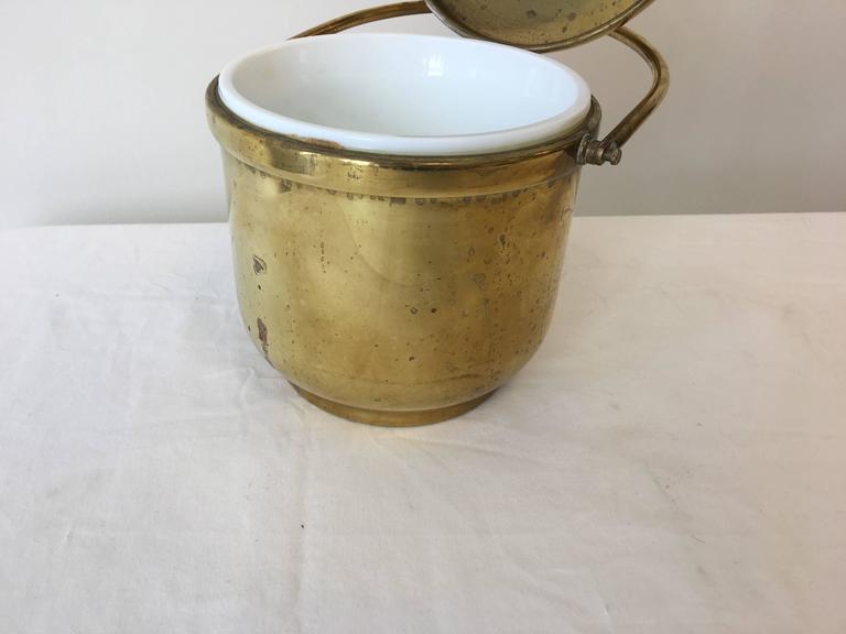 1920s Brass and Porcelain Ice Bucket at 1stDibs