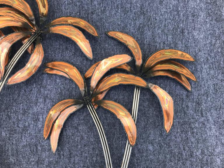 2003 C. Jere Palm Tree Wall Sculptures, Pair at 1stDibs