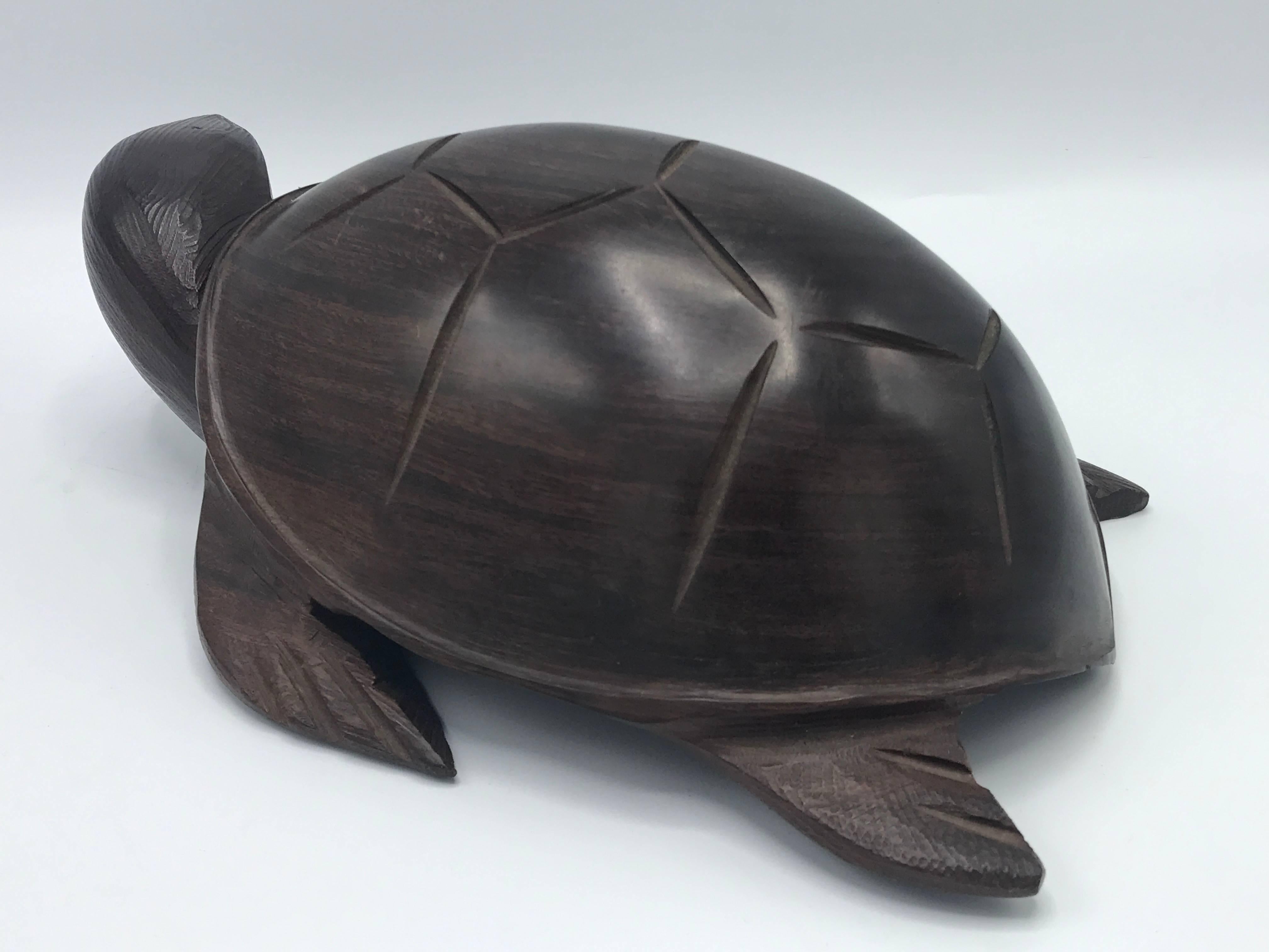 1950s Zebra-Wood Sea Turtle Sculpture at 1stDibs | wooden sea turtle ...