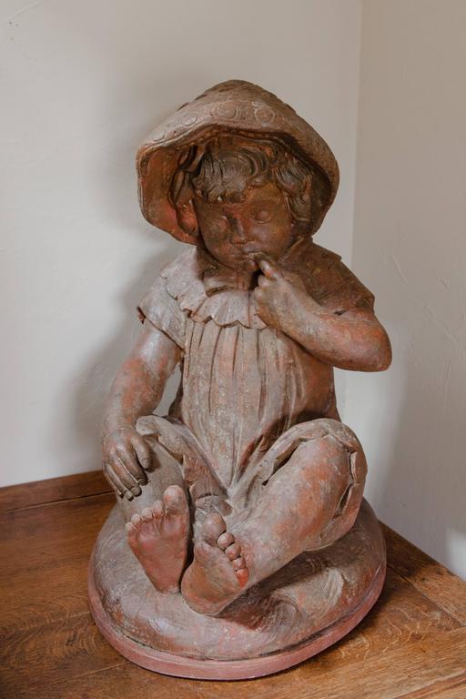 19th Century Chamotte Clay Statues at 1stdibs