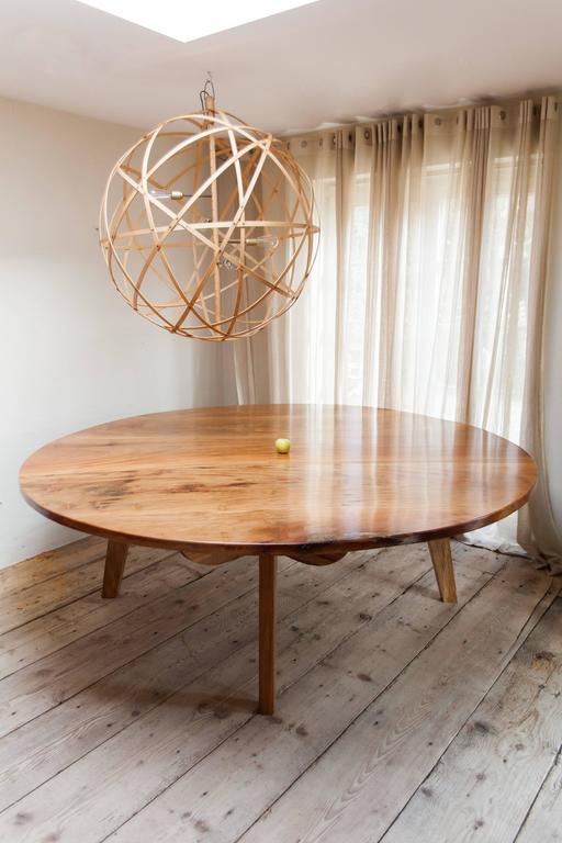 Customized Plane Wood Circular Table For Sale at 1stDibs