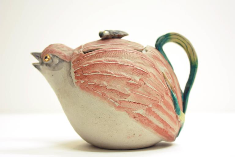 Banko Earthenware Teapot 19th Century Meiji Japanese Ceramics, Quail ...